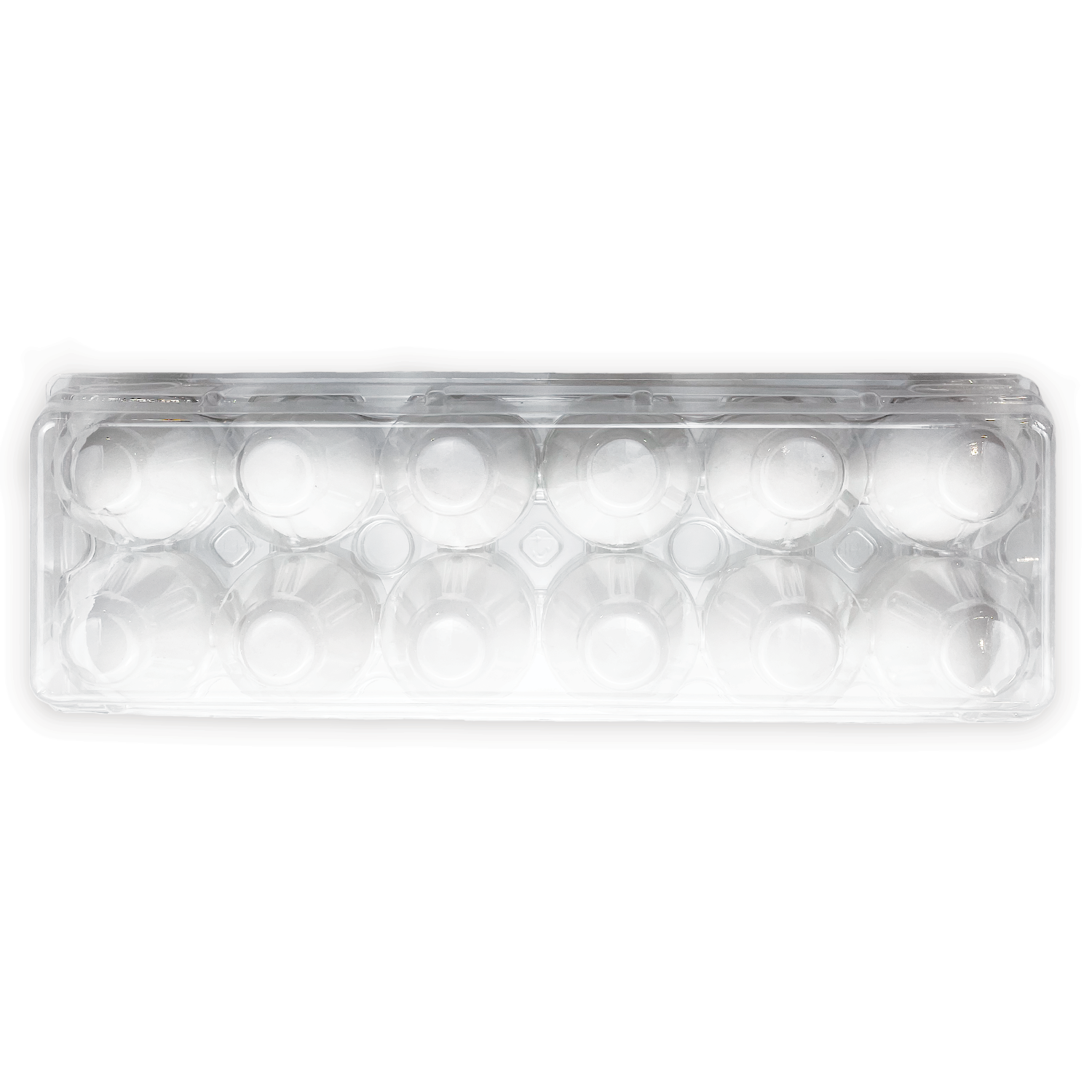 Unlabeled Plastic Tri-Fold Egg Carton | Discounted